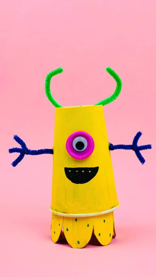 Spooky DIY Paper Cup Monster Craft