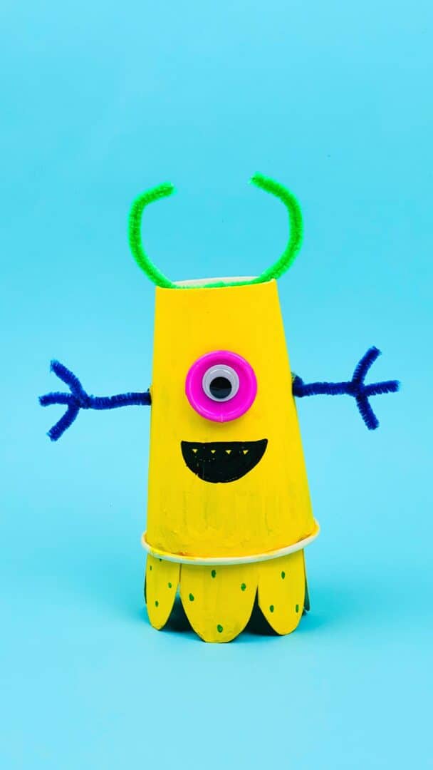Spooky DIY Paper Cup Monster Craft