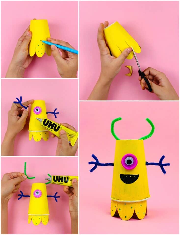 Spooky DIY Paper Cup Monster Craft