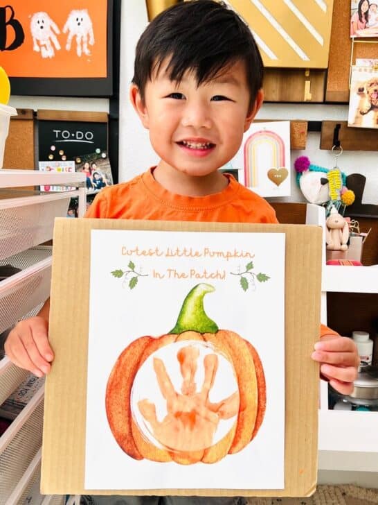 Pumpkin Handprint Art - With Printable Template