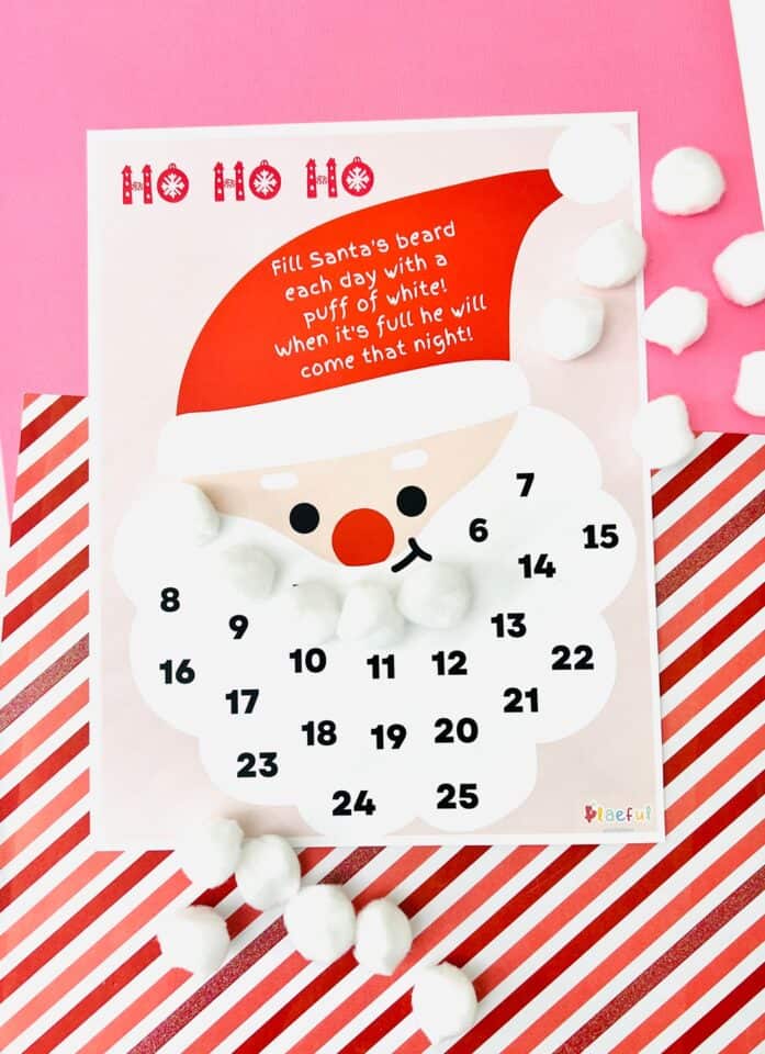 Santa Beard Countdown - Christmas Countdown Printable