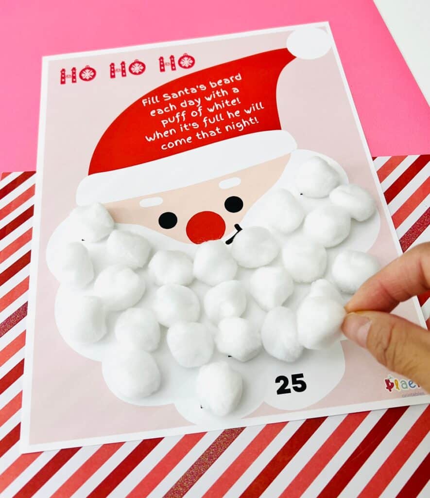Santa Beard Countdown - Christmas Countdown Printable