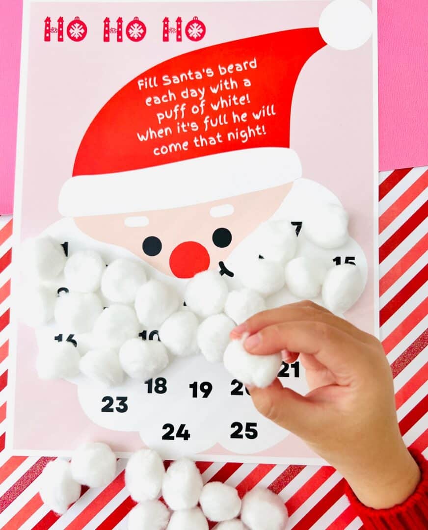 Santa Beard Countdown - Christmas Countdown Printable