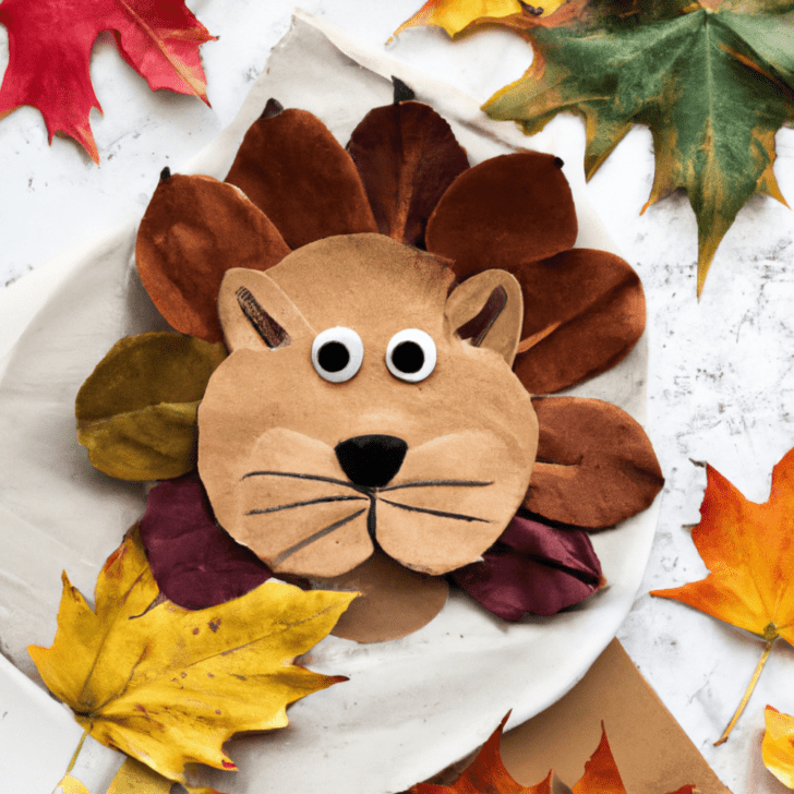 How to Make a Cute Lion Leaf Craft
