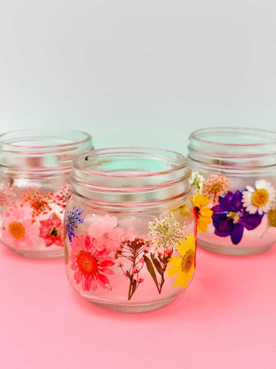 DIY Pressed Flower Jars Make a Stunning Spring Decor