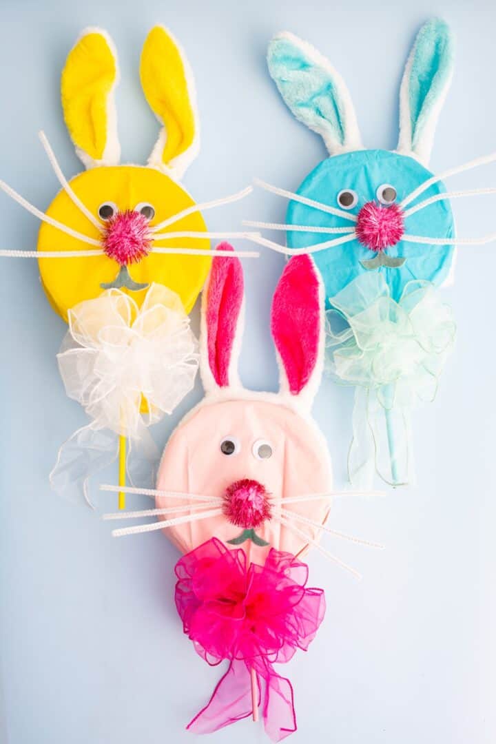 Hop into Spring with This Easy Tissue Paper Bunny Lollipop Craft