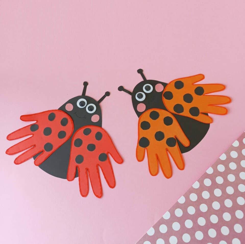Handprint Ladybug Craft With Printable Template – Idiom Studio
