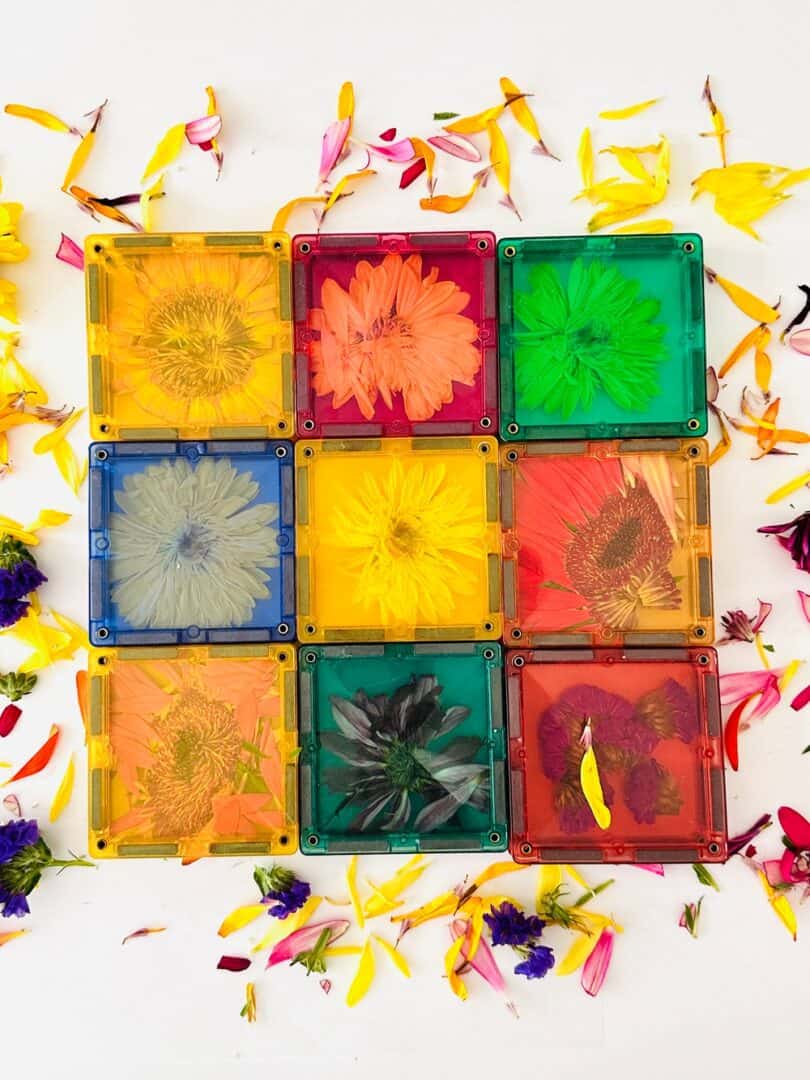 Magnetic Tiles Flower Play Activity