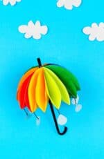 Let's Make A Rainbow Paper Umbrella Craft