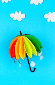 Let's Make A Rainbow Paper Umbrella Craft