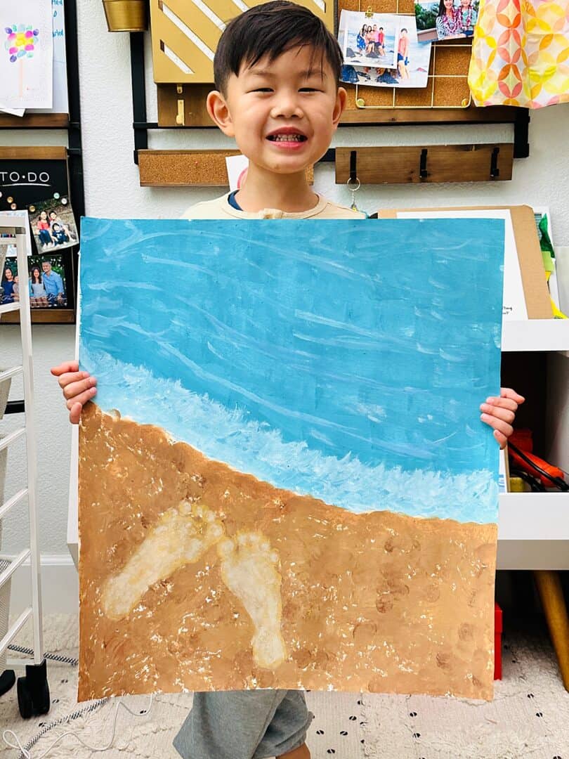 This Beach Footprint Art Is The Cutest Summer Craft For Kids