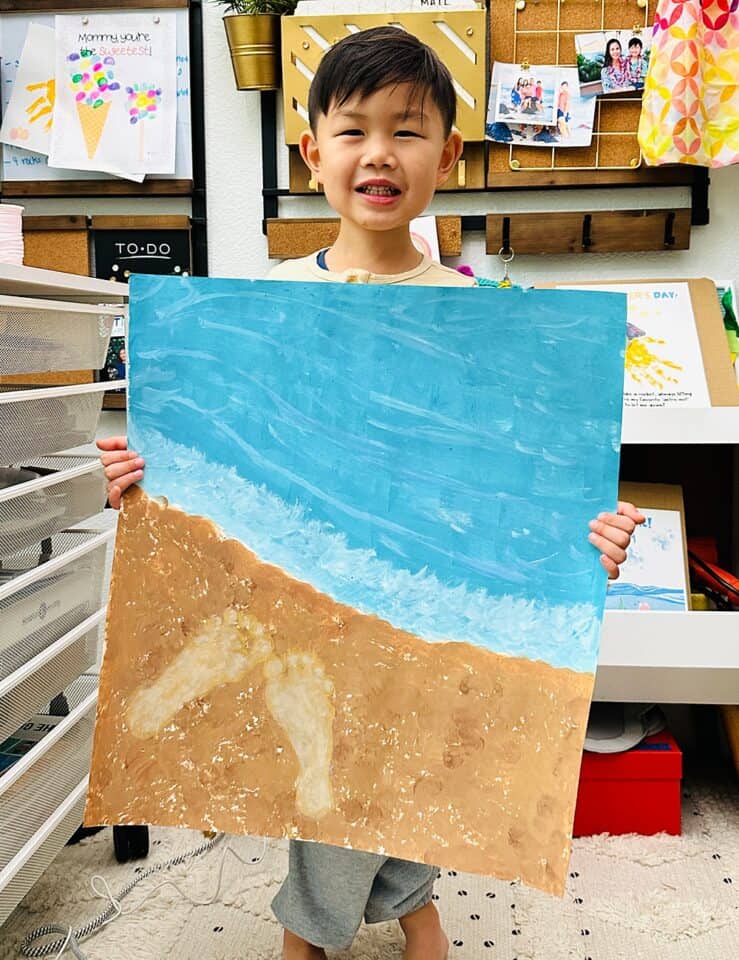 This Beach Footprint Art Is The Cutest Summer Craft For Kids