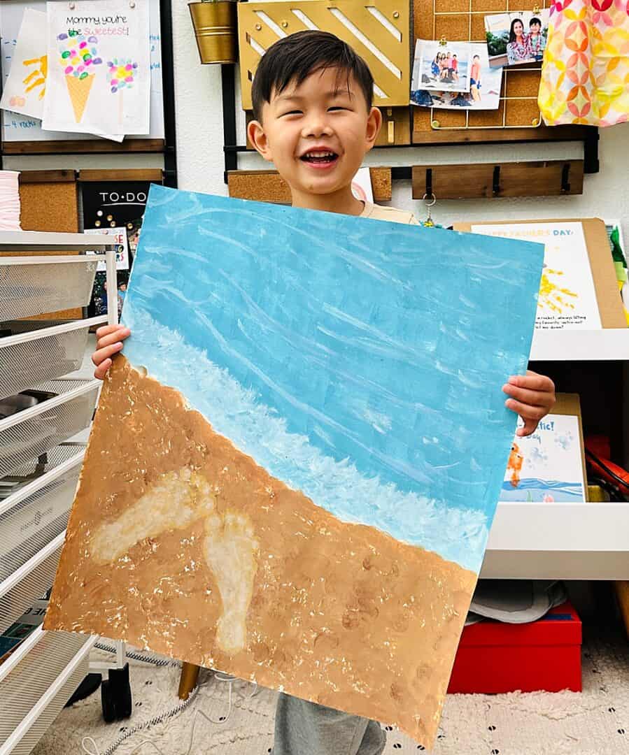This Beach Footprint Art Is The Cutest Summer Craft For Kids