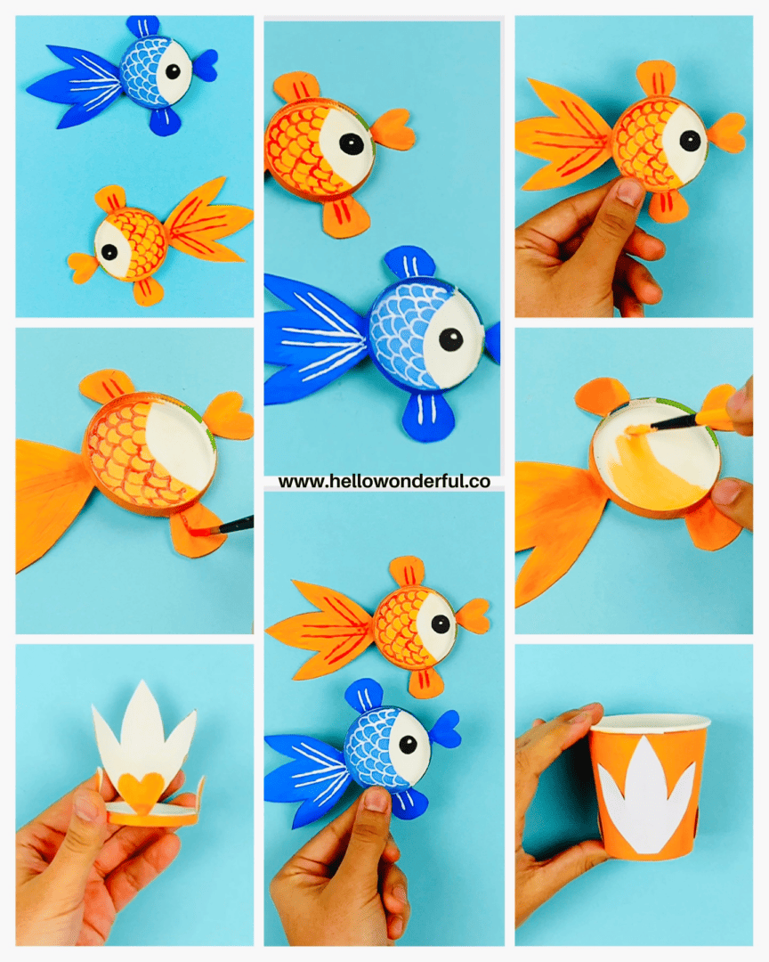Paper Cup Fish Craft With Free Template
