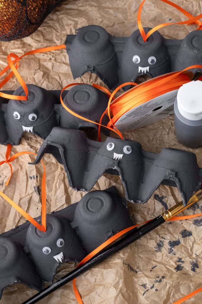 DIY Egg Carton Bats: A Spooky Recycled Halloween Craft