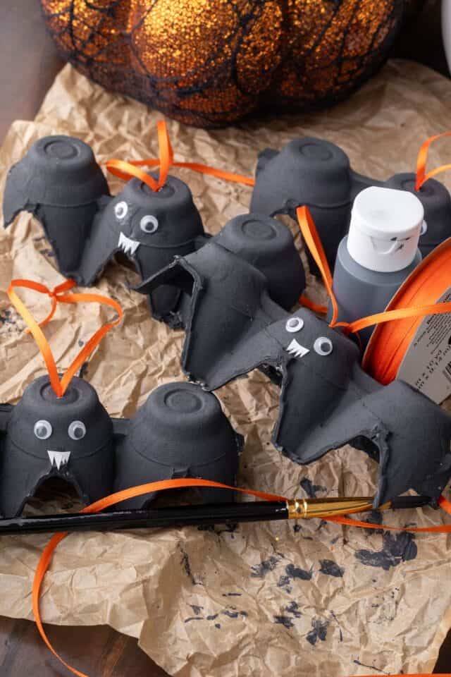 DIY Egg Carton Bats: A Spooky Recycled Halloween Craft