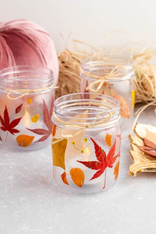 DIY Pressed Fall Leaf Jars - A Beautiful Fall Craft