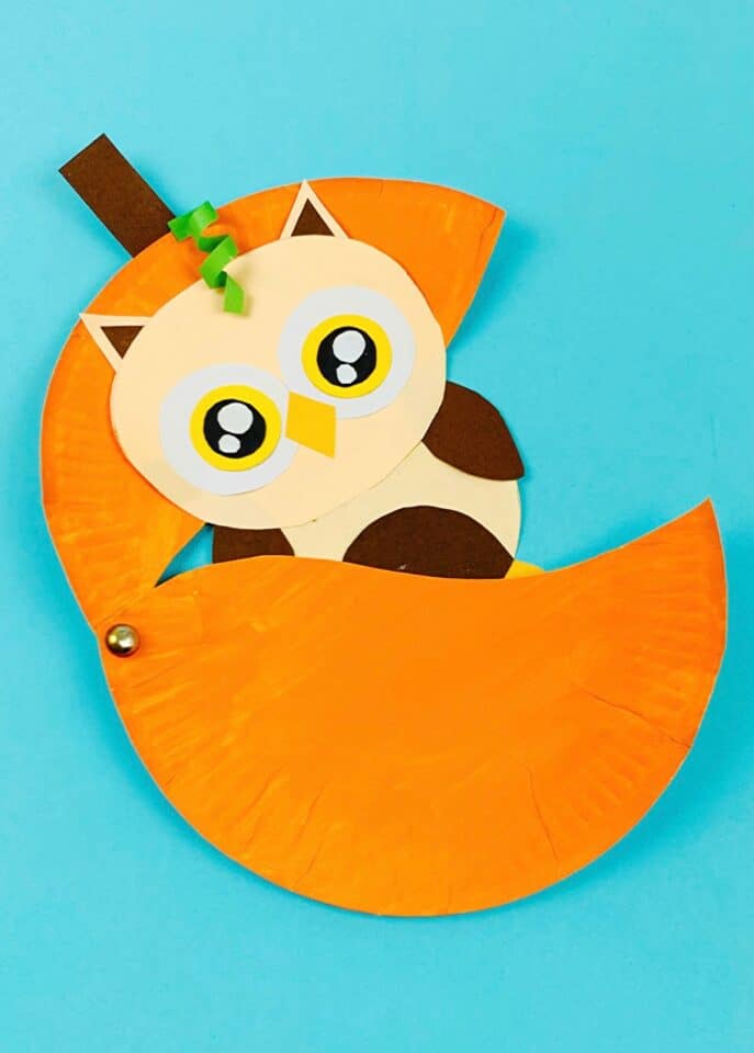 Paper Plate Pumpkin Owl Craft With Printable Template