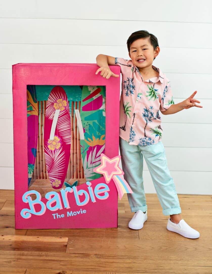 DIY Barbie Costume Using A Cardboard Box