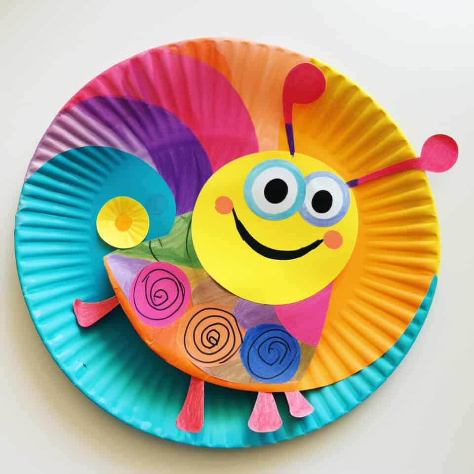 Fun and Easy Rainbow Paper Plate Snail Craft