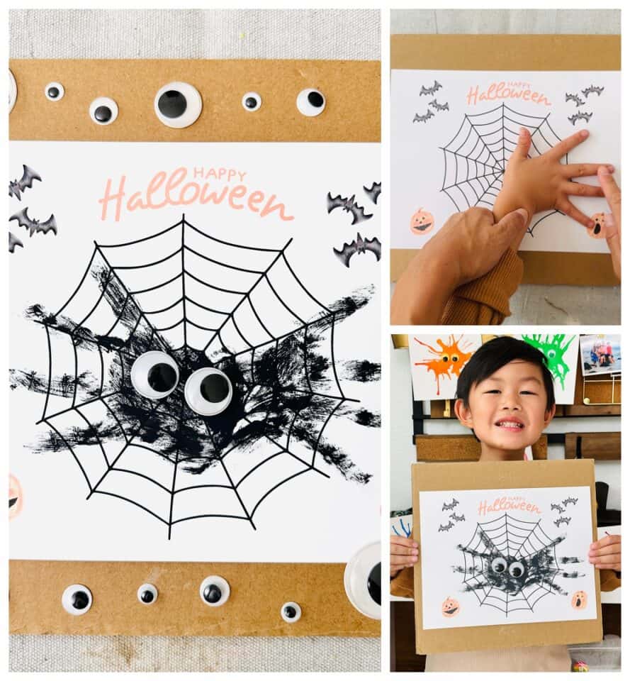 Spooky Cute Spider Handprint Art With Printable Template
