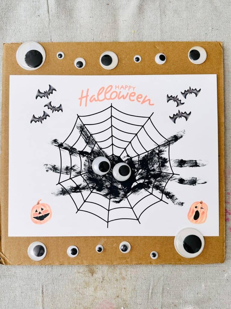 Spooky Cute Spider Handprint Art With Printable Template