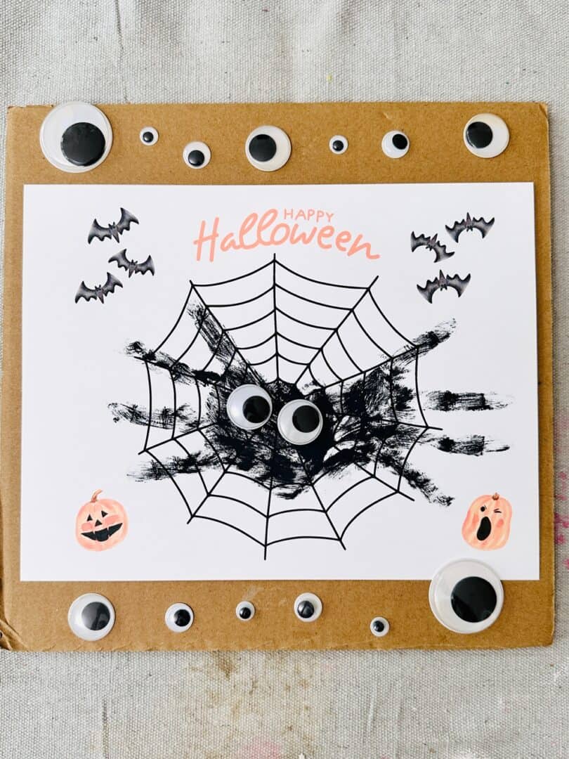 Spooky Cute Spider Handprint Art With Printable Template