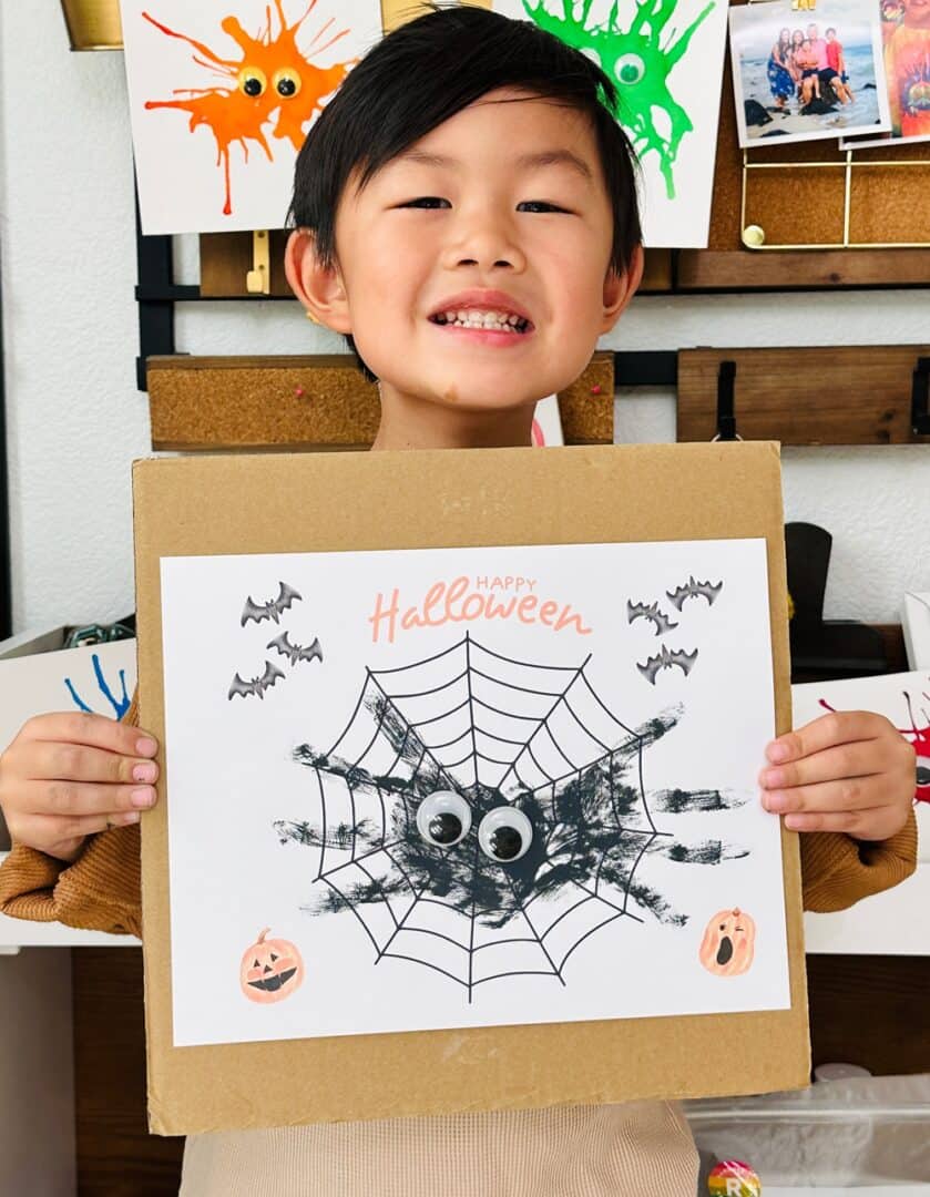Spooky Cute Spider Handprint Art With Printable Template