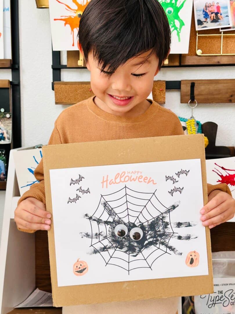 Spooky Cute Spider Handprint Art With Printable Template