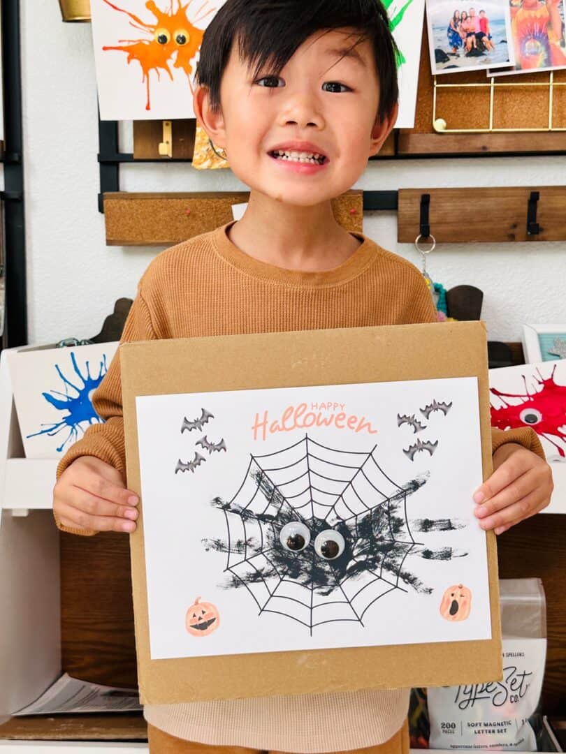 Spooky Cute Spider Handprint Art With Printable Template