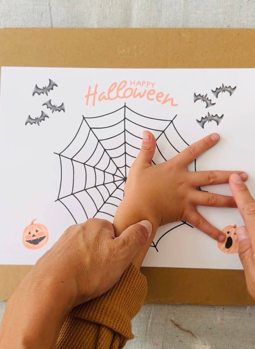 Spooky Cute Spider Handprint Art With Printable Template