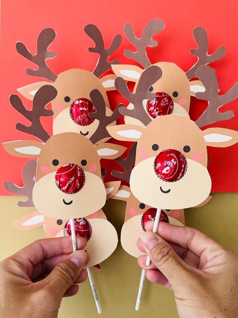 Rudolph Lollipops - Cute Christmas Treat With Printable Template