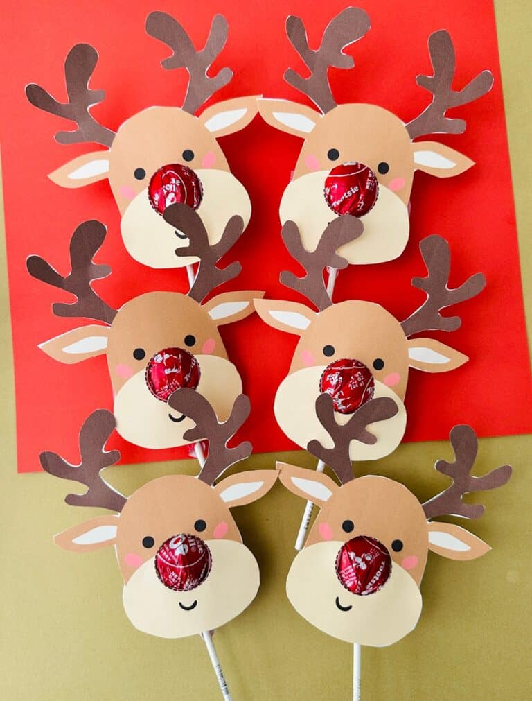 Rudolph Lollipops - Cute Christmas Treat With Printable Template