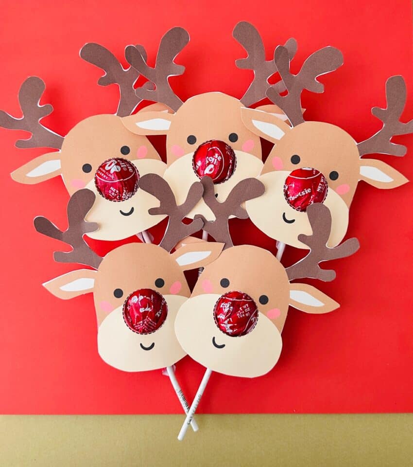 Rudolph Lollipops - Cute Christmas Treat With Printable Template
