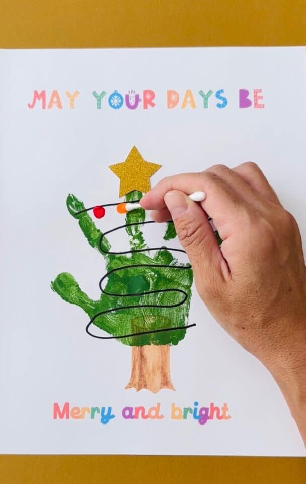 Christmas Tree Handprint Art With Printable Template