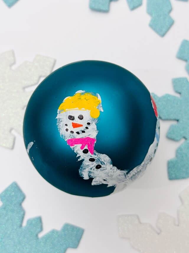 Snowman Handprint Ornament Craft