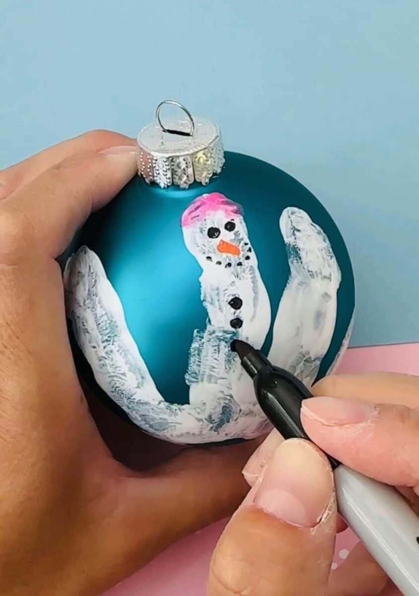 Snowman Handprint Ornament Craft