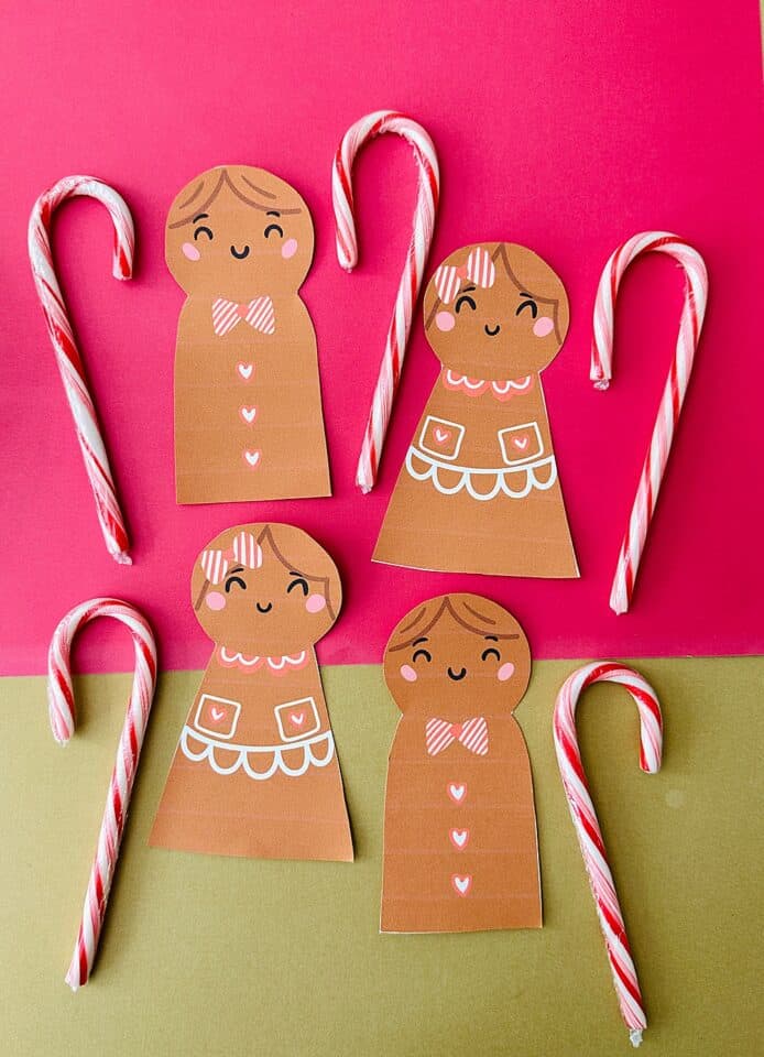 Gingerbread Candy Cane Favors With Printable Template