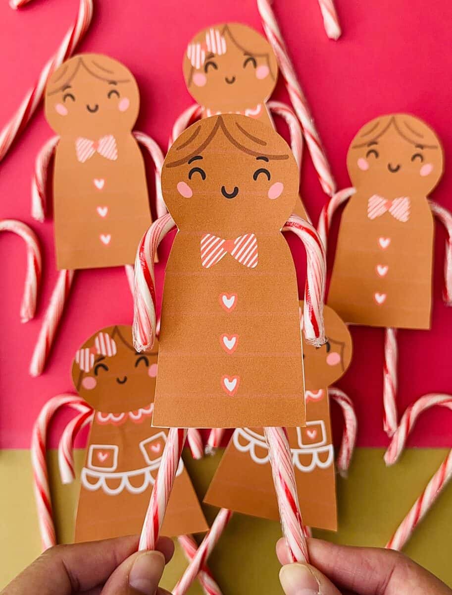 Gingerbread Candy Cane Favors With Printable Template