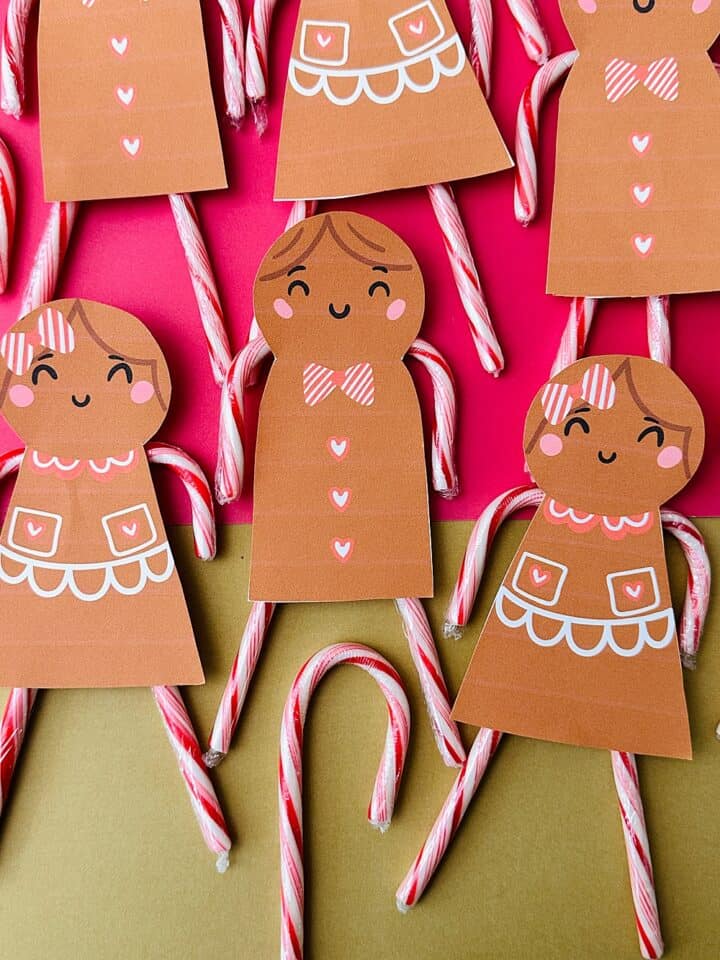 Gingerbread Candy Cane Favors With Printable Template