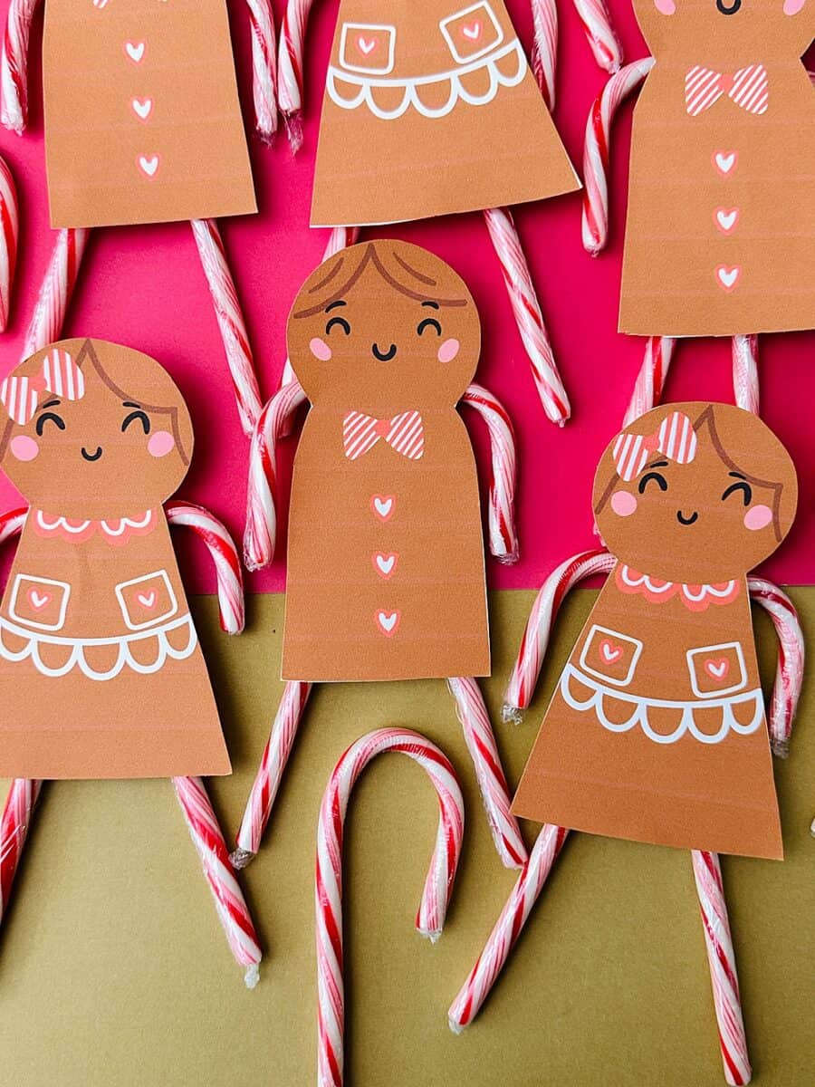 Gingerbread Candy Cane Favors With Printable Template