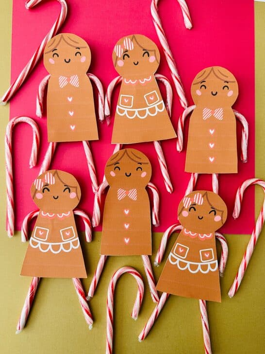 Gingerbread Candy Cane Favors With Printable Template