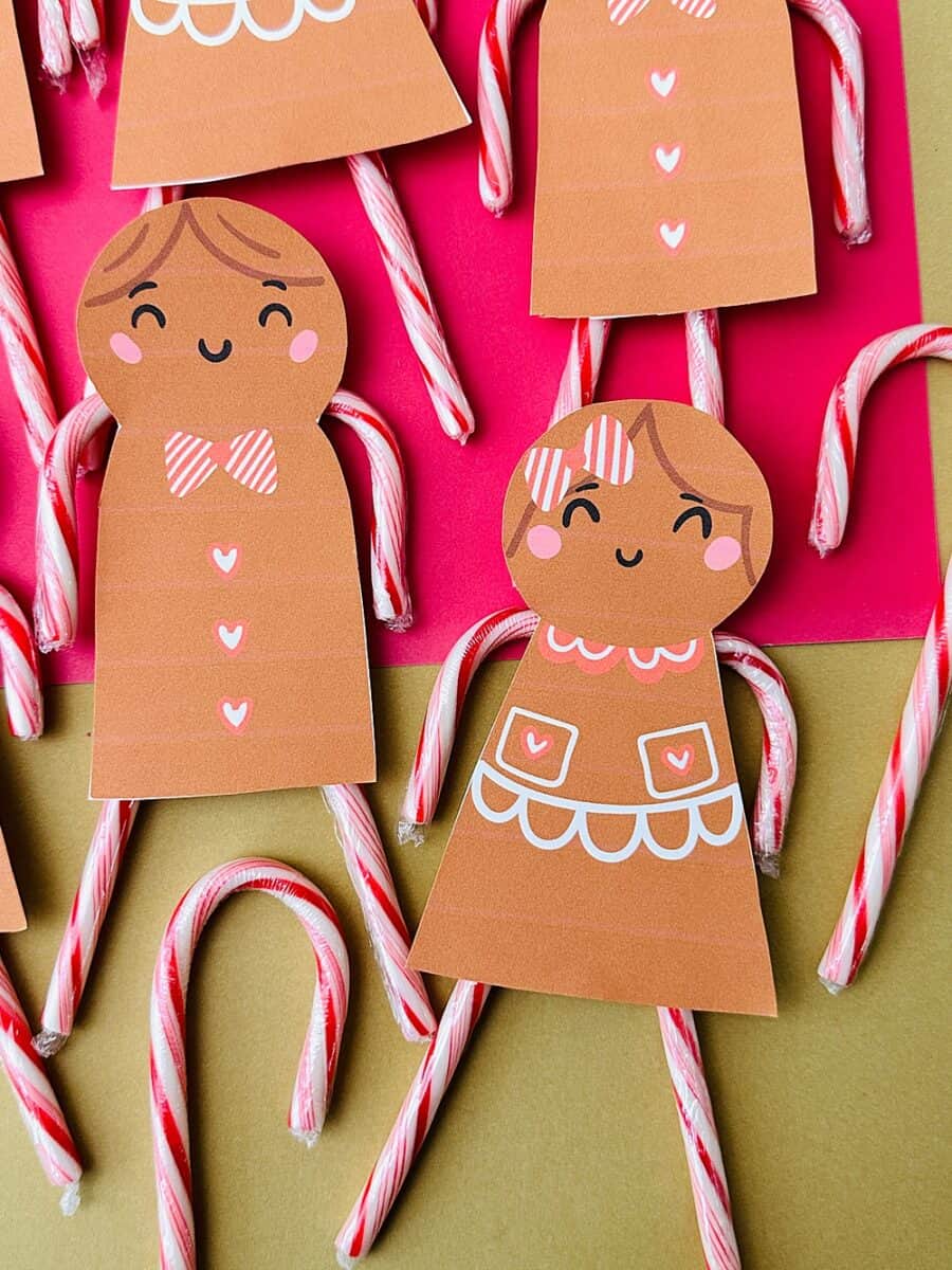 Gingerbread Candy Cane Favors With Printable Template