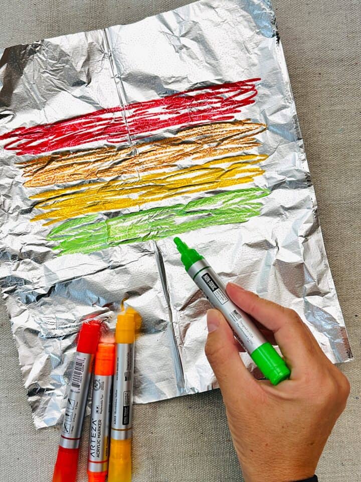 New Year Foil Marker Art for Kids - Printable Template