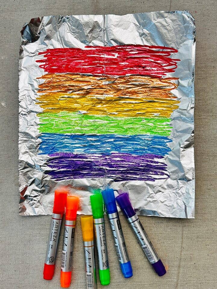 New Year Foil Marker Art for Kids - Printable Template