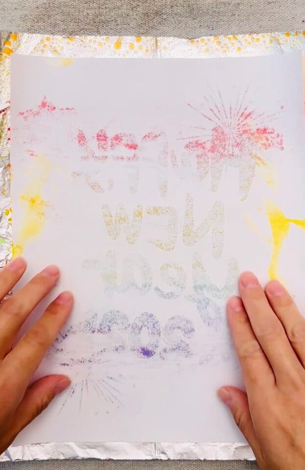 New Year Foil Marker Art for Kids - Printable Template