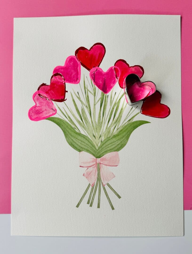 Make Beautiful Heart Flower Art With Cookie Cutter Stamps