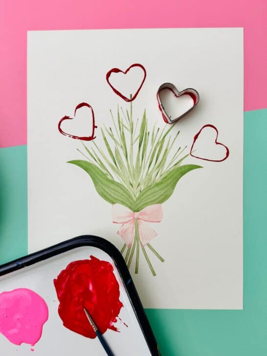 Make Beautiful Heart Flower Art With Cookie Cutter Stamps