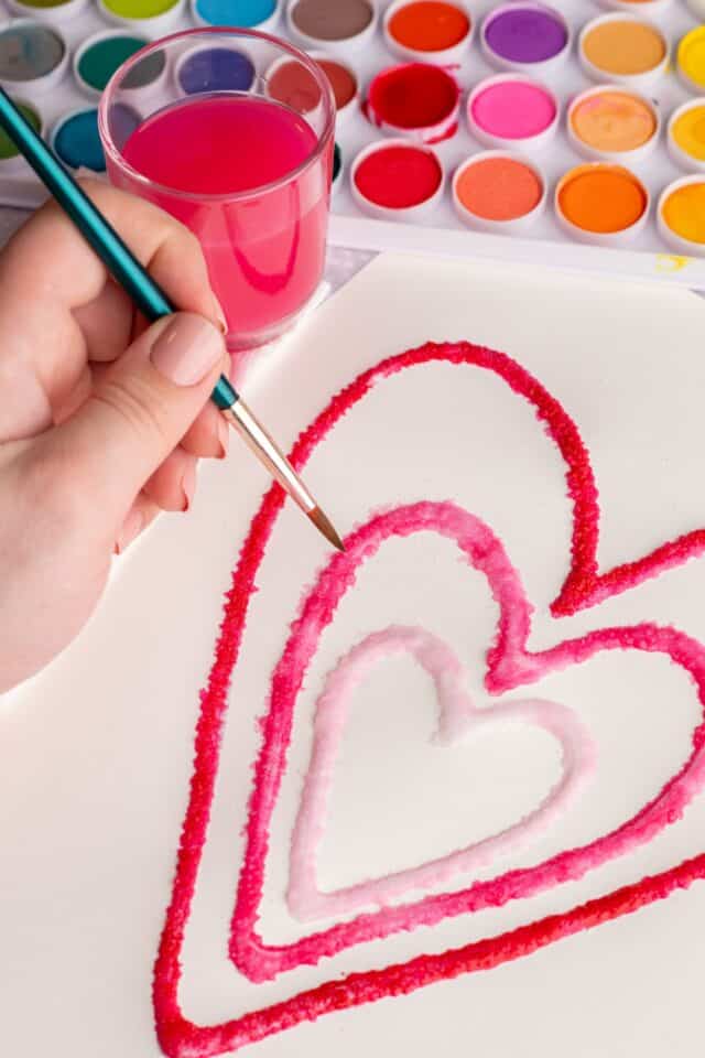 Heart Glue Salt Painting: Cute Valentine Art For Kids
