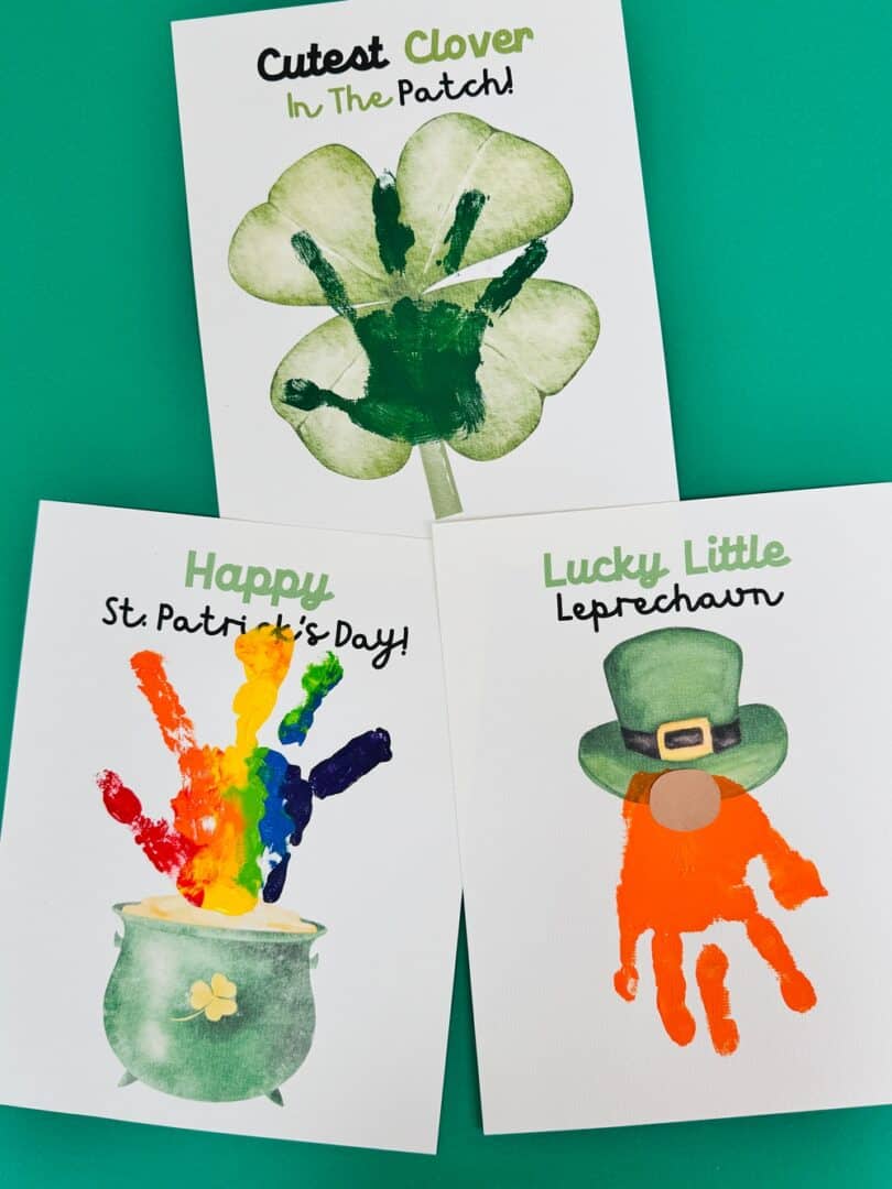 St. Patrick's Day Handprint Art With Printable Templates